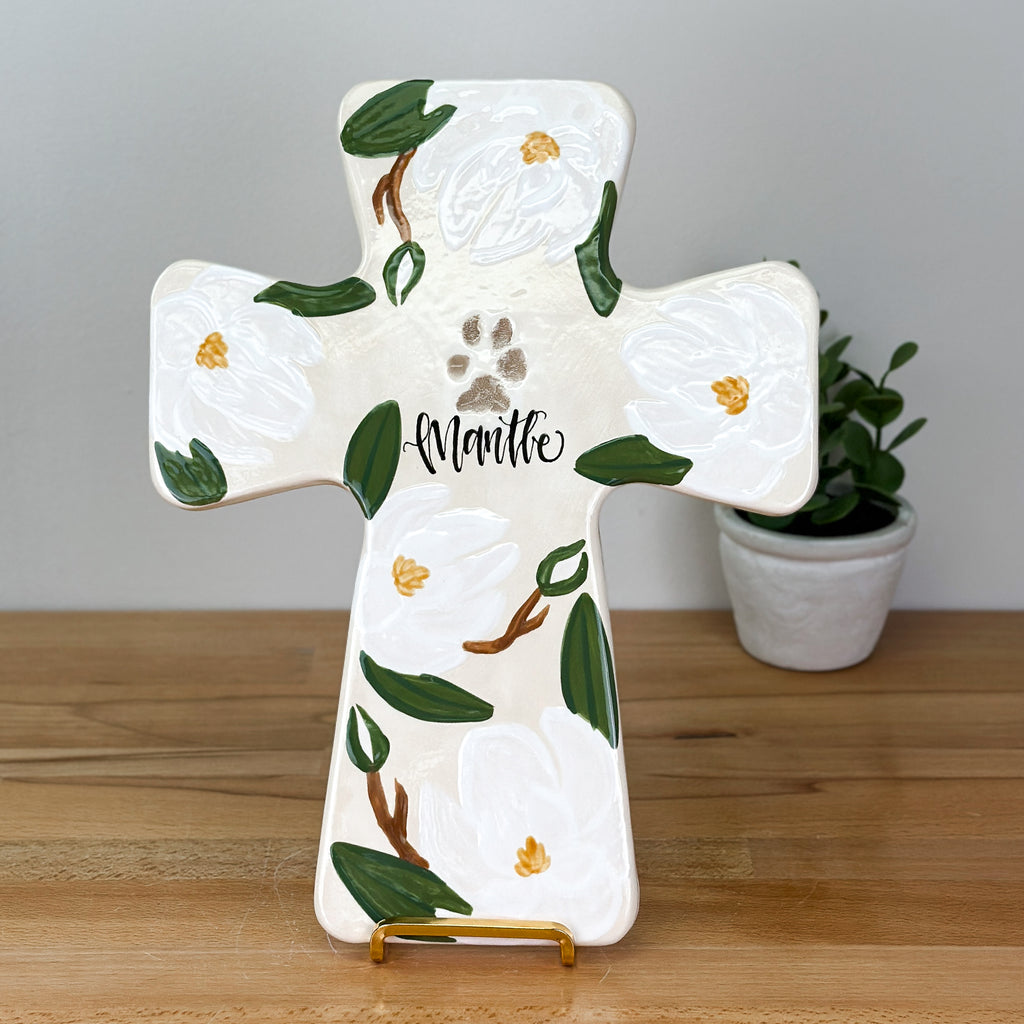 Magnolia Clay Cross Plaque – Prints & Clay