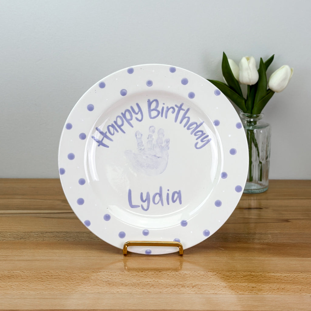 Gingham Birthday Cake Plate | Birthday Heirloom Gifts | Custom ...